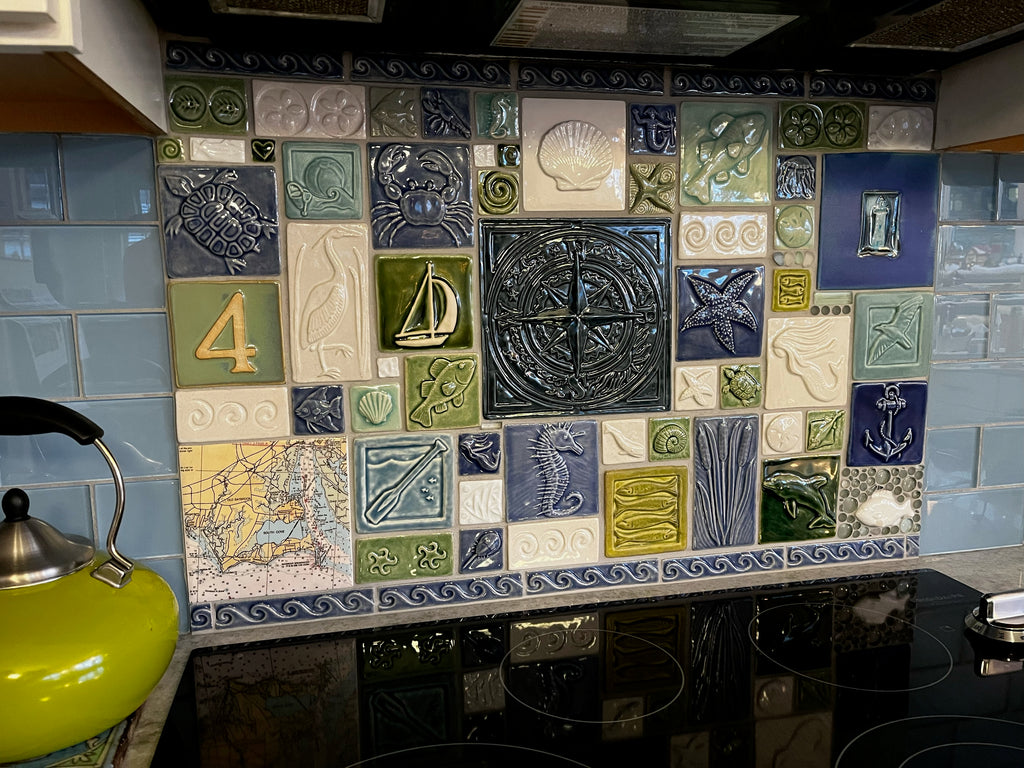 An Ocean Montage for a Home by the Sea | Ceramic Handmade Tiles