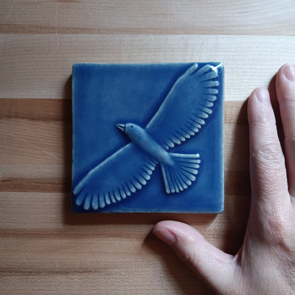 Hawk 4"x4" Ceramic Handmade Tile | 4 Inch by 4 Inch Handmade Tiles