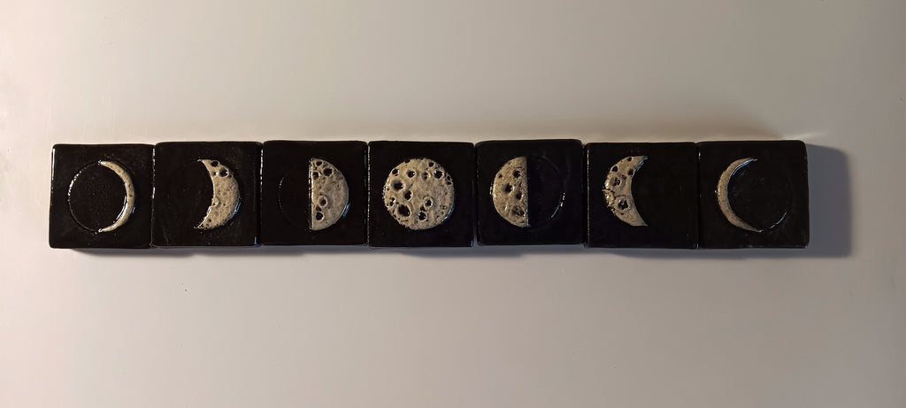 Phases of the moon 2"x2" set of 7 Ceramic Handmade Tiles | Favorite ...