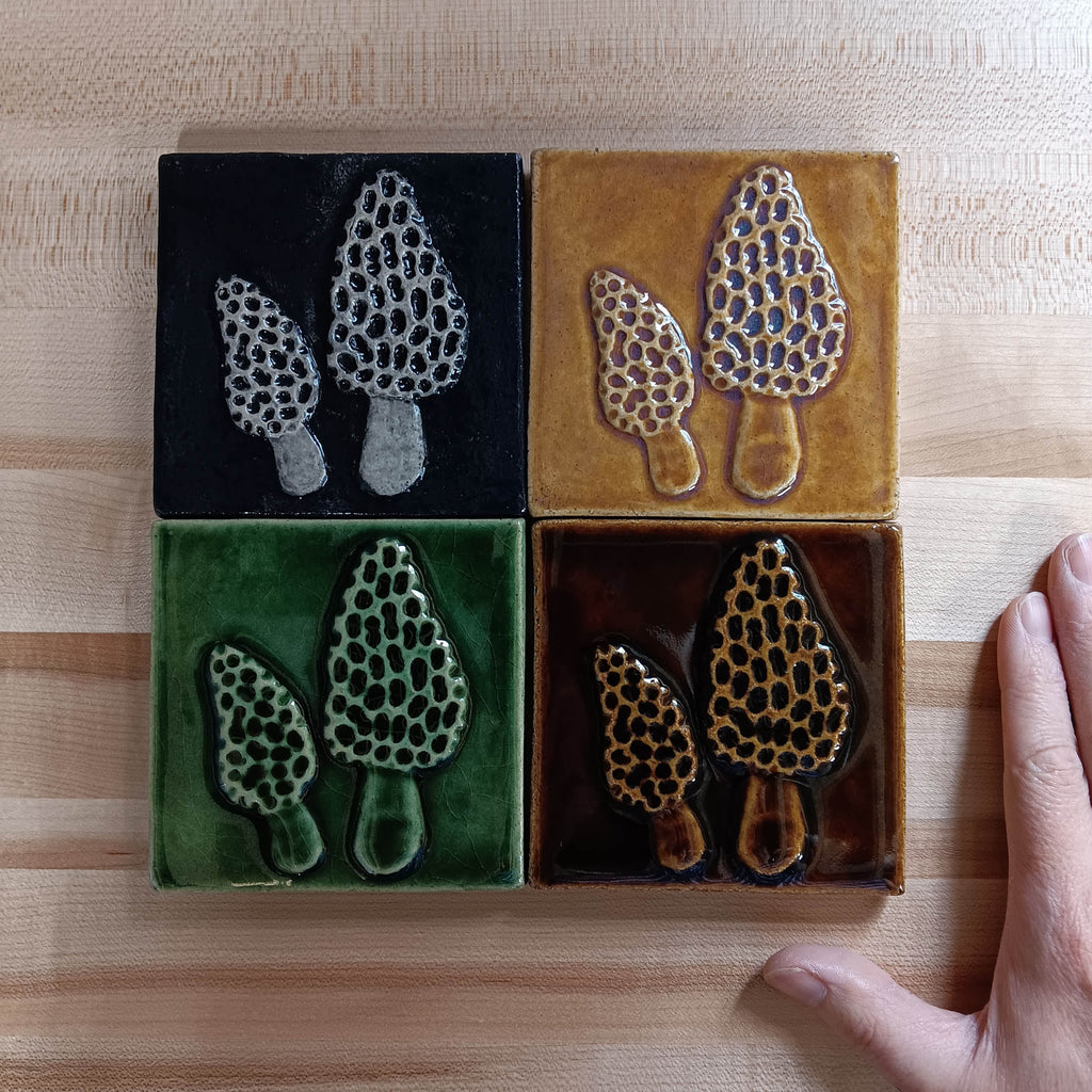 Morel 4"x4" Ceramic Handmade Tile | 4 Inch by 4 Inch Handmade Tiles