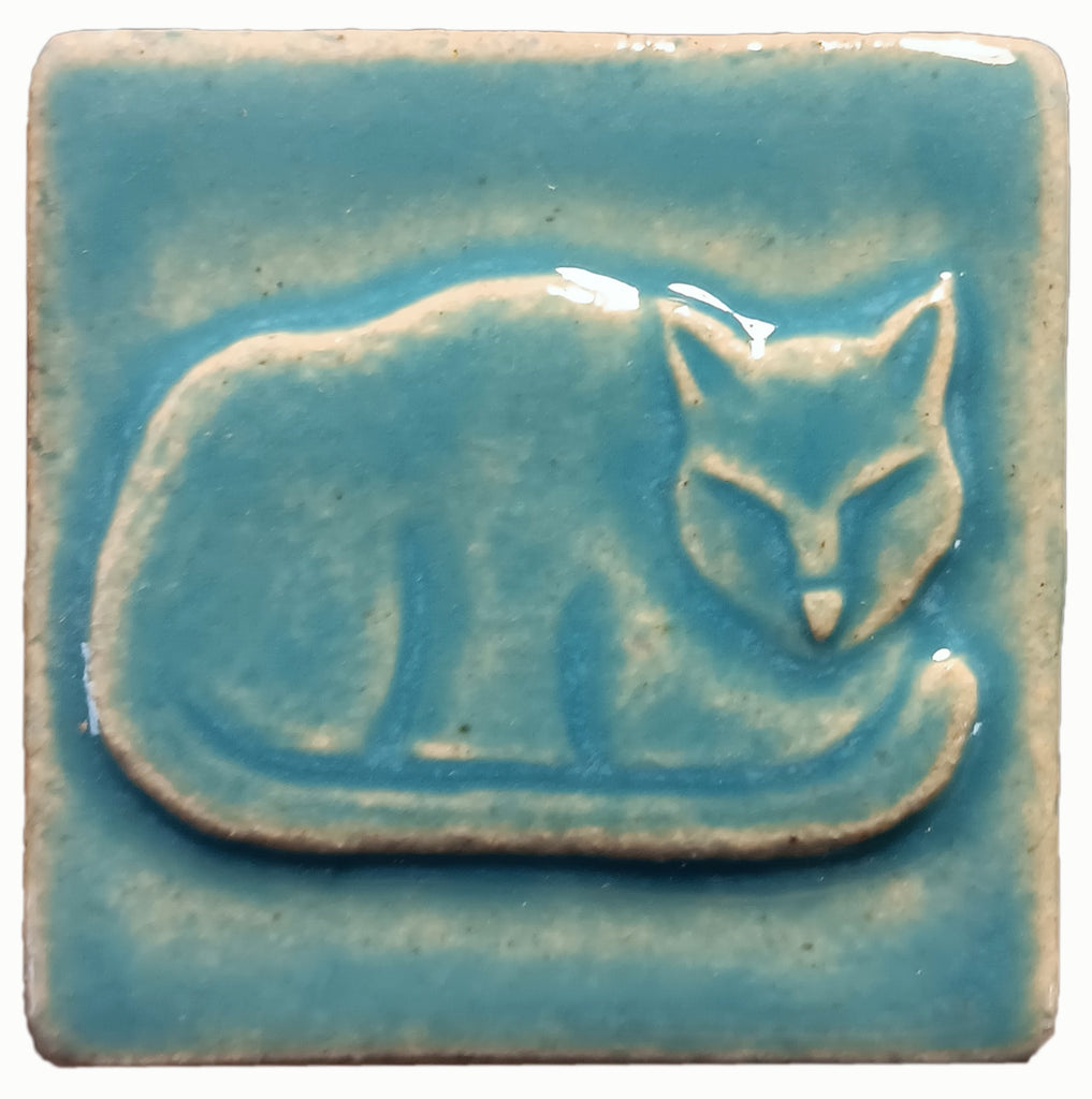 Napping Cat 2"x2" Ceramic Handmade Tile | 2 Inch by 2 Inch Handmade Tiles