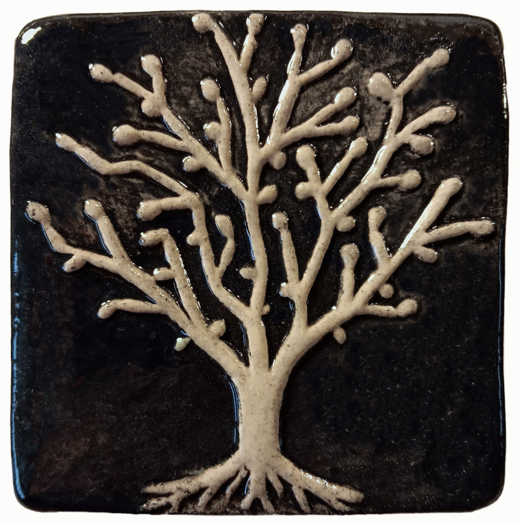 Spring Oak 4"x4" Ceramic Handmade Tile | Handmade Tree Tiles