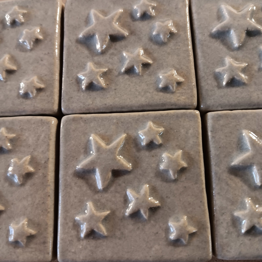 Stars 2"x2" Ceramic Handmade Tile | 2 Inch by 2 Inch Handmade Tiles