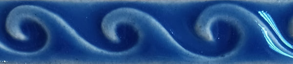 Waves 1"x4" Border Ceramic Handmade Tile | 1 Inch by 6 Inch Handmade Tiles
