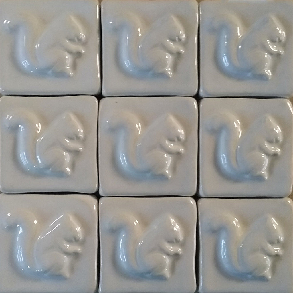 Squirrel 2"x2" Ceramic Handmade Tile | 2 Inch by 2 Inch Handmade Tiles