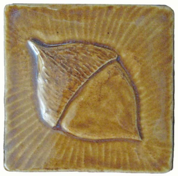 Acorn 4"x4" Ceramic Handmade Tile | 4 Inch by 4 Inch Handmade Tiles
