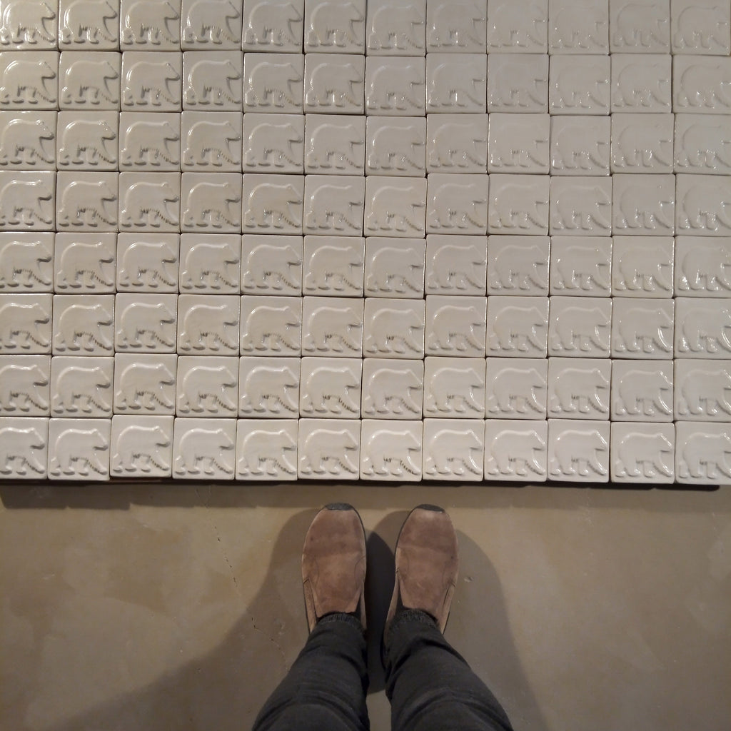 Bear 4"x4" Ceramic Handmade Tile | Animal Handmade Tiles