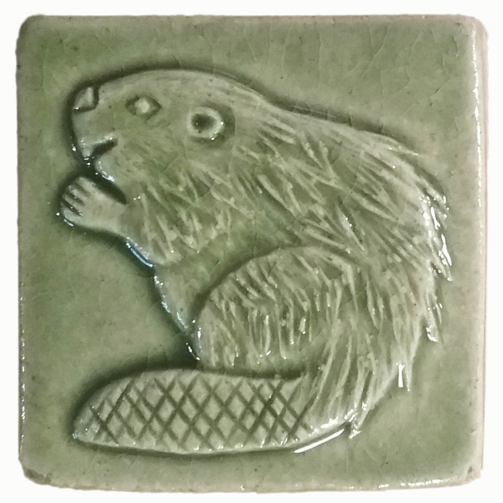 Beaver 2"x2" Ceramic Handmade Tile | 2 Inch by 2 Inch Handmade Tiles