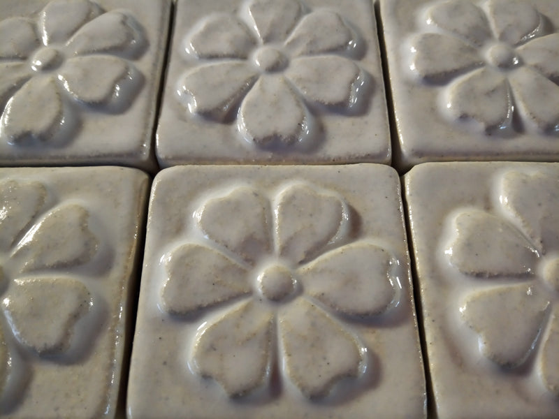 Blossom 2"x2" Ceramic Handmade Tile | 2 Inch by 2 Inch Handmade Tiles