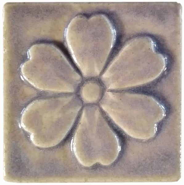 Blossom 3"x3" Ceramic Handmade Tile | 3 Inch by 3 Inch Handmade Tiles