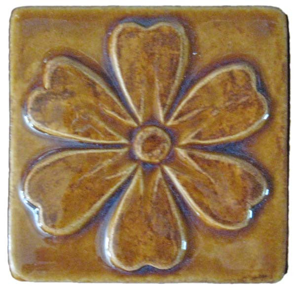 Blossom 4"x4" Ceramic Handmade Tile | 4 Inch by 4 Inch Handmade Tiles