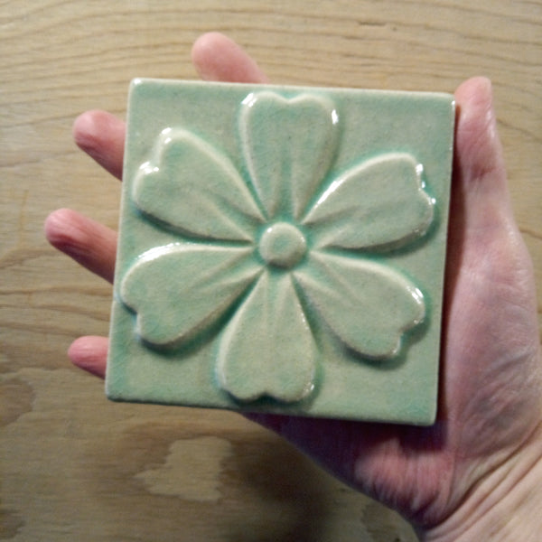 Blossom 4"x4" Ceramic Handmade Tile | 4 Inch by 4 Inch Handmade Tiles