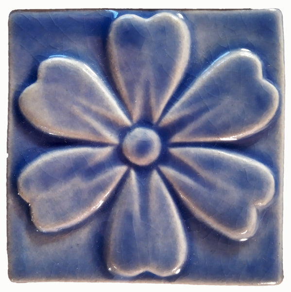 Blossom 4"x4" Ceramic Handmade Tile | 4 Inch by 4 Inch Handmade Tiles