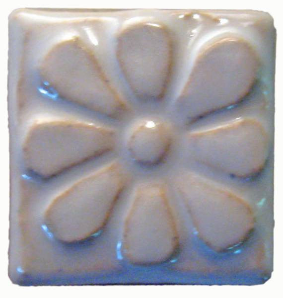 Flower 1"x1" Ceramic Handmade Tile | 1 Inch by 6 Inch Handmade Tiles