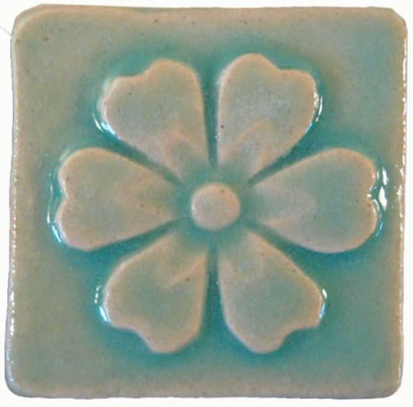 Blossom 2"x2" Ceramic Handmade Tile | 2 Inch by 2 Inch Handmade Tiles