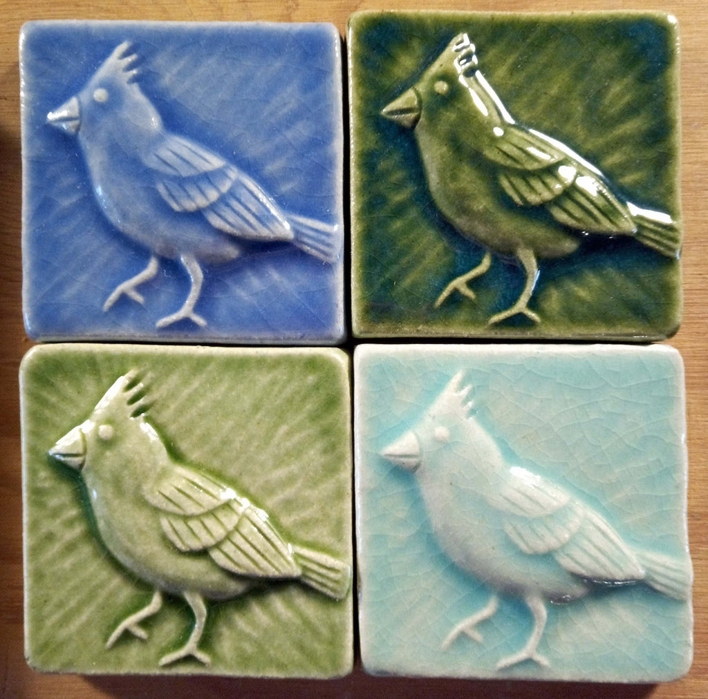 Cardinal 3"x3" Ceramic Handmade Tile | 3 Inch by 3 Inch Handmade Tiles