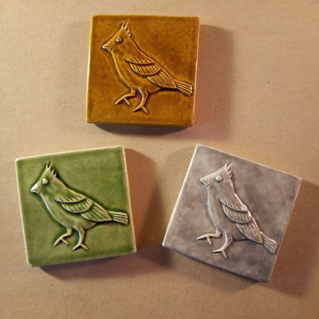 Cardinal 4"x4" Ceramic Handmade Tile | 4 Inch by 4 Inch Handmade Tiles