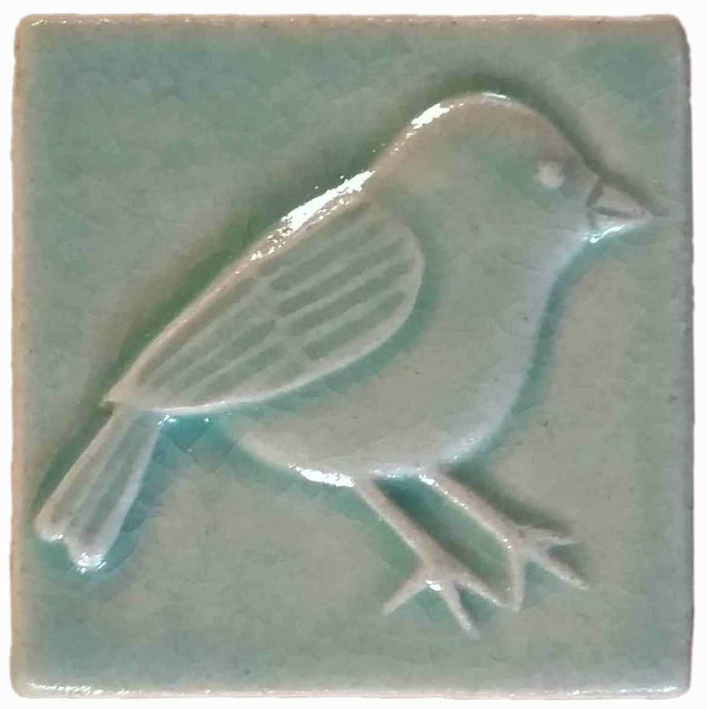 Chickadee 3x3 Ceramic Handmade Tile | 3 Inch by 3 Inch Handmade Tiles