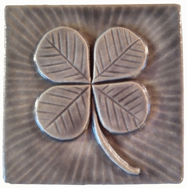 Clover 4"x4" Ceramic Handmade Tile | 4 Inch by 4 Inch Handmade Tiles