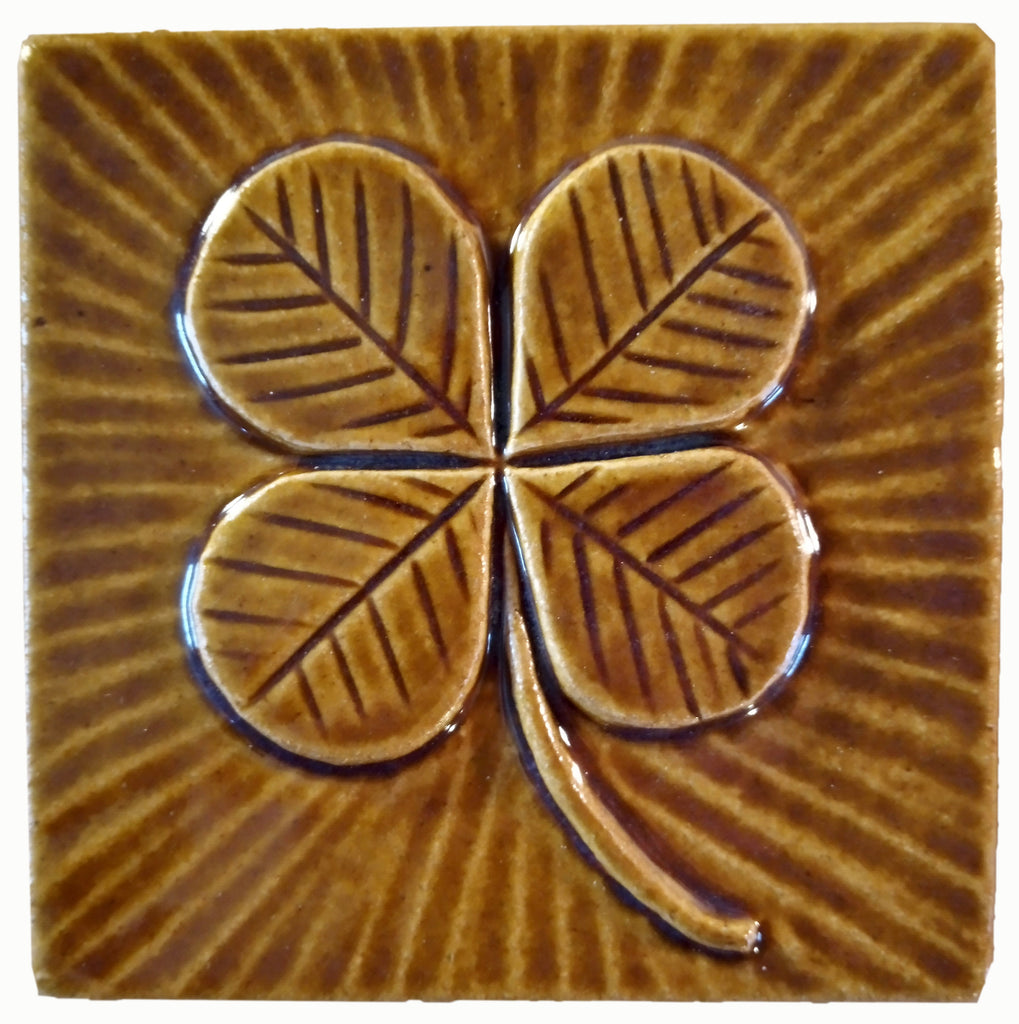 Clover 4"x4" Ceramic Handmade Tile | 4 Inch by 4 Inch Handmade Tiles