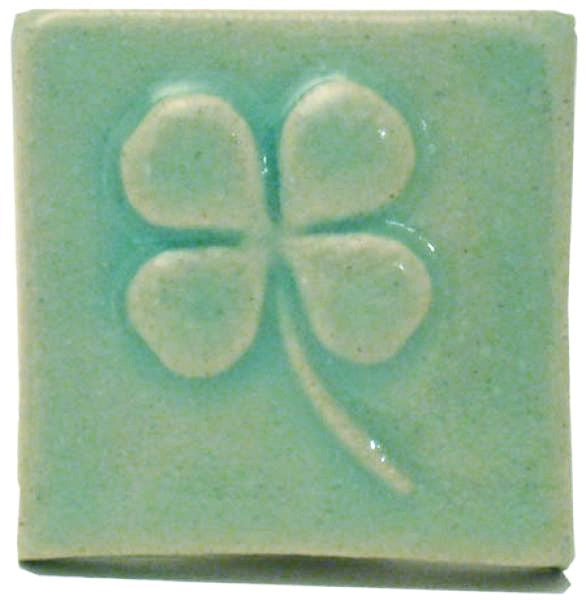 Four Leafed Clover 2"x2" Ceramic Handmade Tile | 2 Inch by 2 Inch ...