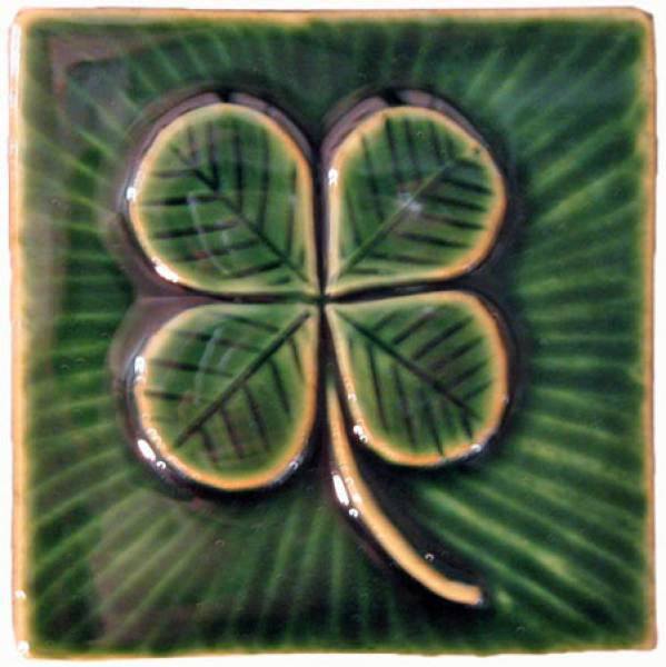 Clover 4"x4" Ceramic Handmade Tile | 4 Inch by 4 Inch Handmade Tiles