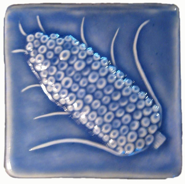 Corn 4"x4" Ceramic Handmade Tile | 4 Inch by 4 Inch Handmade Tiles