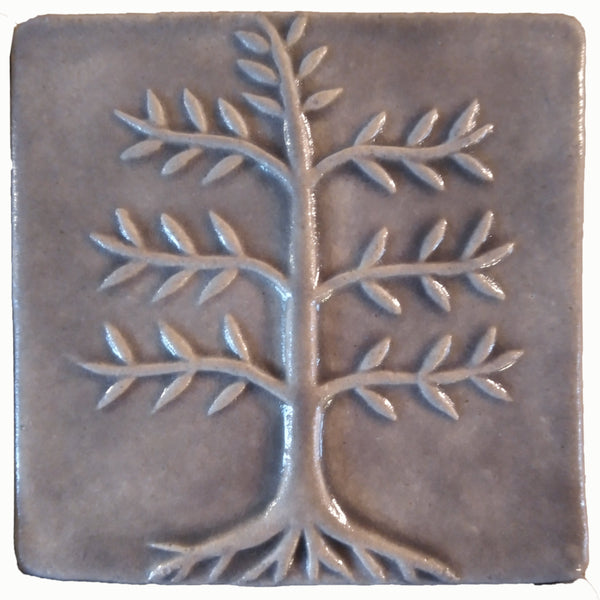 Cypress Tree 4"x4" Ceramic Handmade Tile | 4 Inch by 4 Inch Handmade Tiles