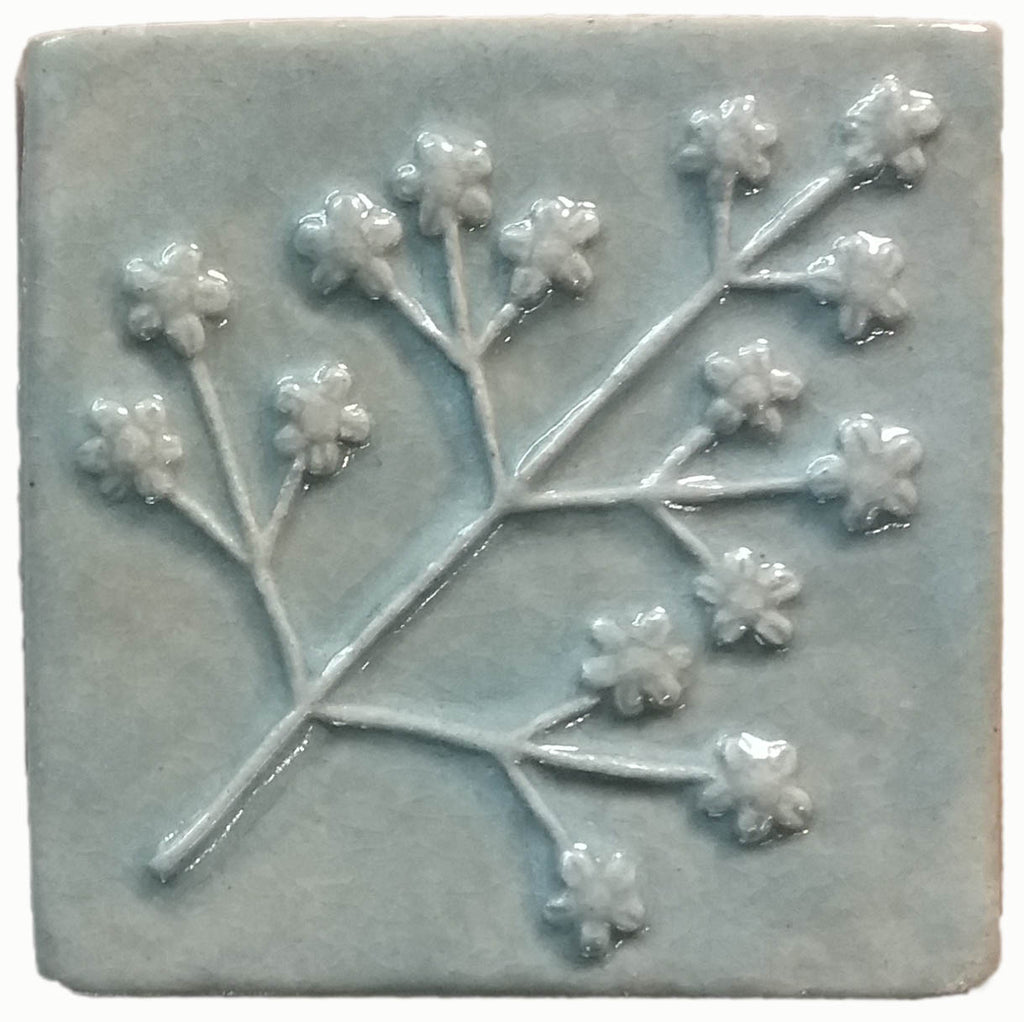Delicate Floret 4"x4" Ceramic Handmade Tile | 4 Inch by 4 Inch Handmade ...