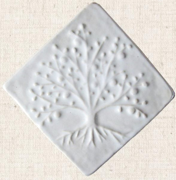 Diagonal Tree of Life 4"x4" Ceramic Handmade Tile | 4 Inch by 4 Inch ...