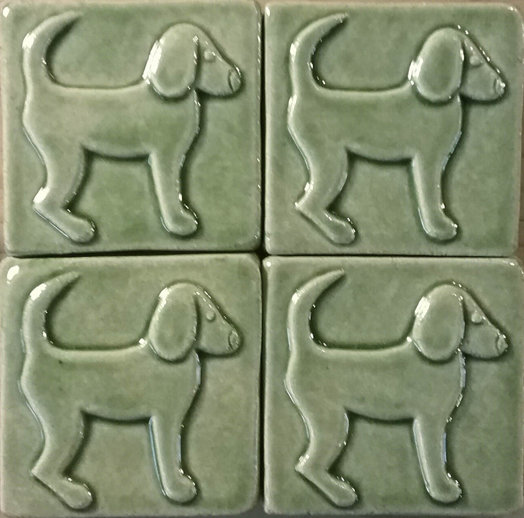 Dog facing right 3"x3" Ceramic Handmade Tile | 3 Inch by 3 Inch ...