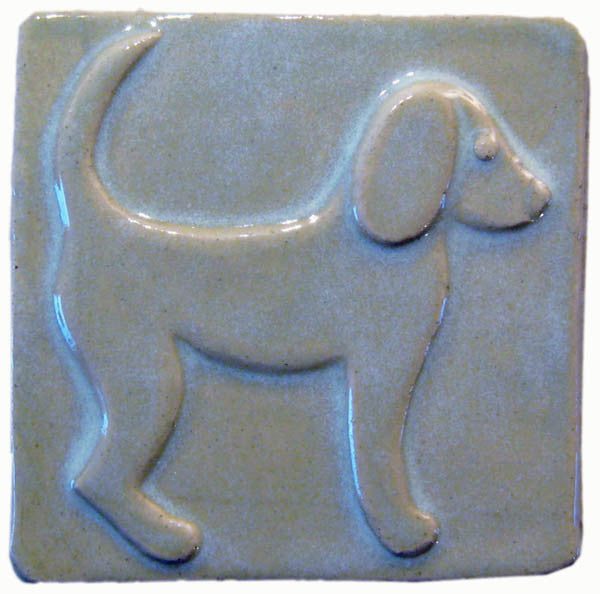 Dog 1 (facing right) 4"x4" Ceramic Handmade Tile | 4 Inch by 4 Inch ...