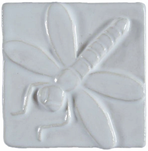 Dragonfly 3"x3" Ceramic Handmade Tile | 3 Inch by 3 Inch Handmade Tiles