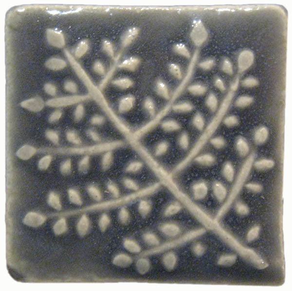 Fern 2"x2" Ceramic Handmade Tile | 2 Inch by 2 Inch Handmade Tiles