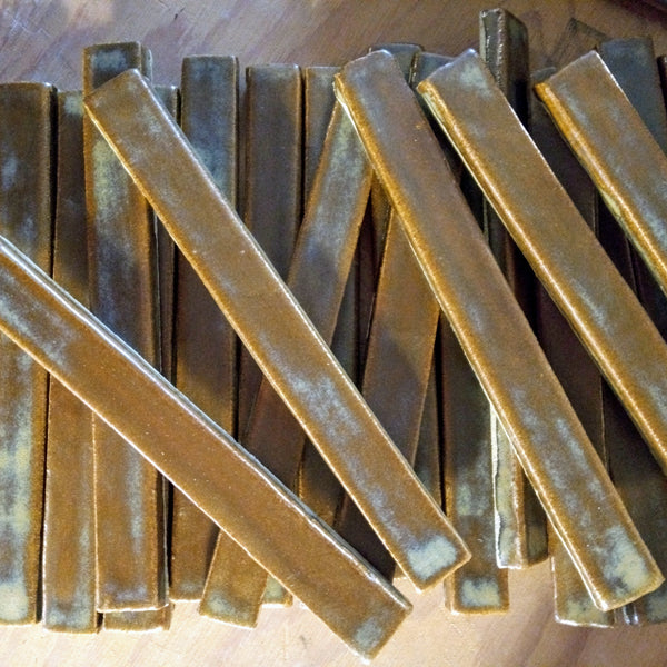 1"x8" Handmade Ceramic Field Tile | 1 Inch by 6 Inch Handmade Tiles