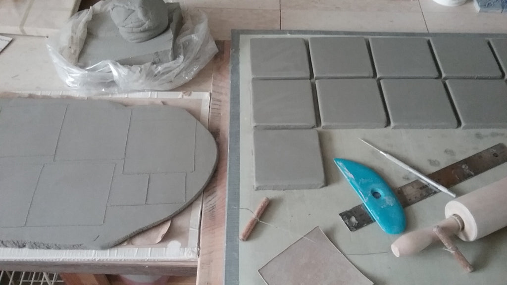 Handmade Ceramic Field Tile 4"x4" | 4 Inch by 4 Inch Handmade Tiles