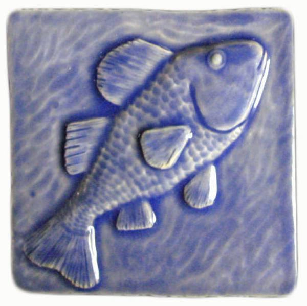 Fish 4"x4" Ceramic Handmade Tile | 4 Inch by 4 Inch Handmade Tiles