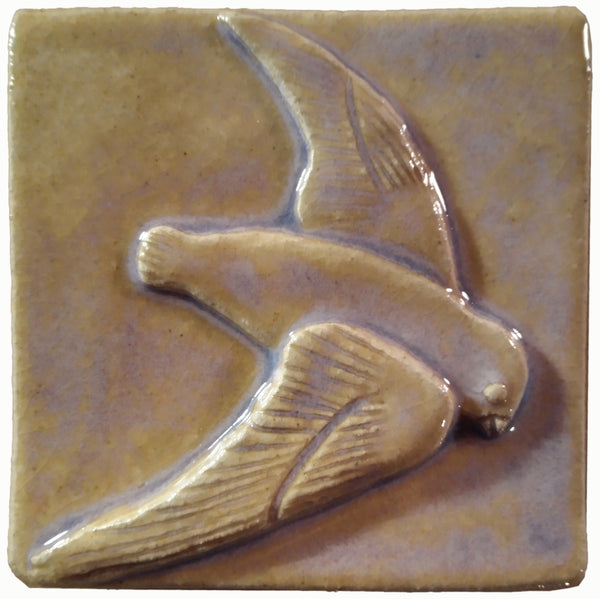 Flying Swift 4"x4" Ceramic Handmade Tile | 4 Inch by 4 Inch Handmade Tiles