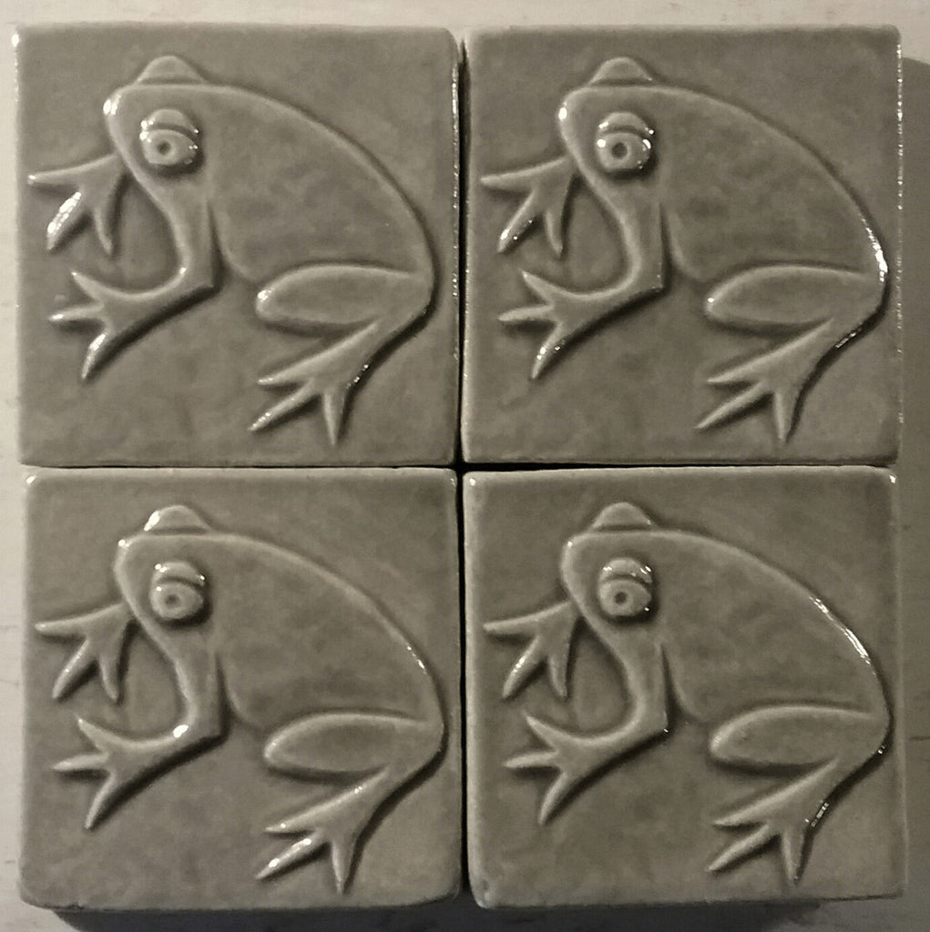 Frog 3"x3" Ceramic Handmade Tile | 3 Inch by 3 Inch Handmade Tiles