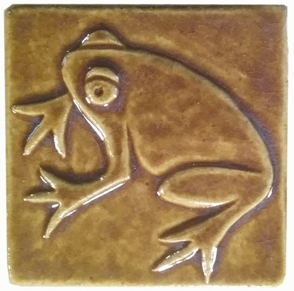Frog 3"x3" Ceramic Handmade Tile | 3 Inch by 3 Inch Handmade Tiles
