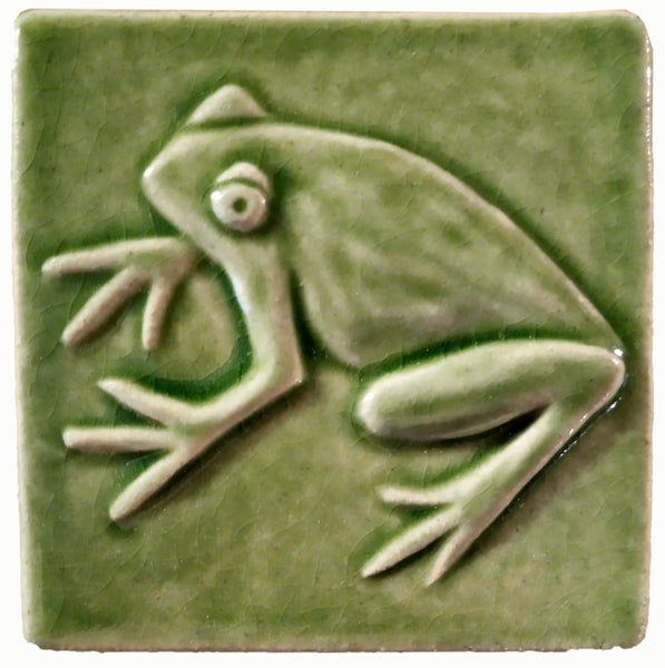 Frog 4"x4" Ceramic Handmade Tile | 4 Inch by 4 Inch Handmade Tiles