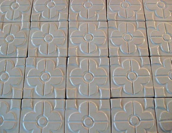 Quatrefoil 4"x4" Ceramic Handmade Tile | 4 Inch by 4 Inch Handmade Tiles