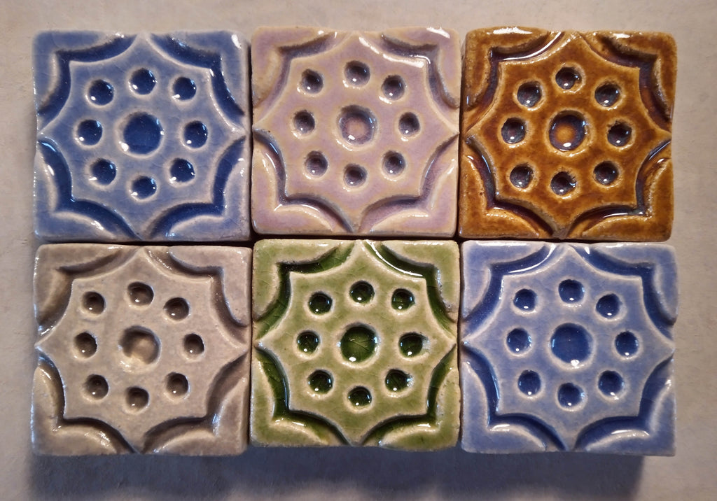Geometric Pod 2"x2" Ceramic Handmade Tile | 2 Inch by 2 Inch Handmade Tiles