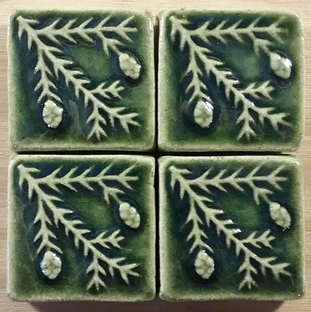 Hemlock 2"x2" Ceramic Handmade Tile | 2 Inch by 2 Inch Handmade Tiles