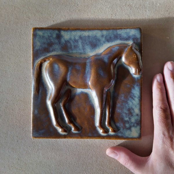 Horse 1 (facing right) 6"x6" Ceramic Handmade Tile | 6 Inch by 6 Inch ...