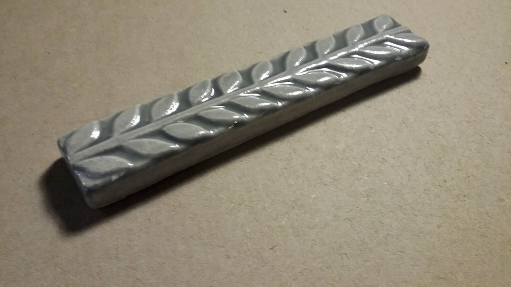 Leaves 1"x6" Border Ceramic Handmade Tile | 1 Inch by 6 Inch Handmade Tiles