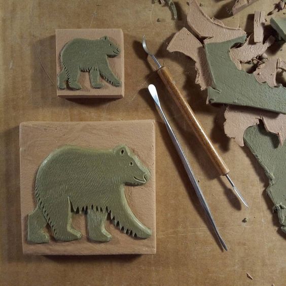 Bear 4"x4" Ceramic Handmade Tile | Animal Handmade Tiles