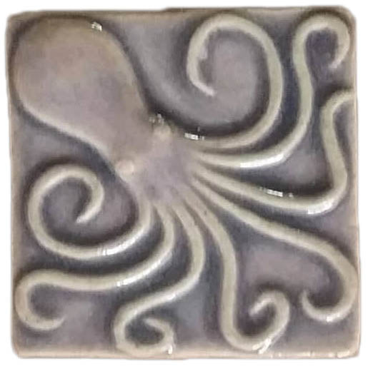 Octopus 4"x4" Ceramic Handmade Tile | 4 Inch by 4 Inch Handmade Tiles
