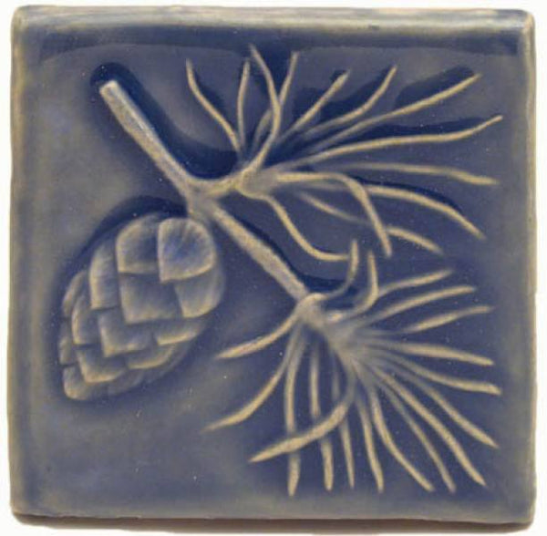 Pine 4"x4" Ceramic Handmade Tile | 4 Inch by 4 Inch Handmade Tiles