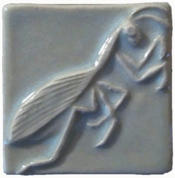 Praying Mantis 2"x2" Ceramic Handmade Tile | 2 Inch by 2 Inch Handmade ...
